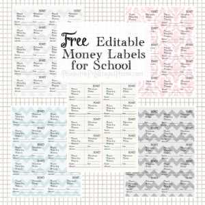 Modern Money Labels for School